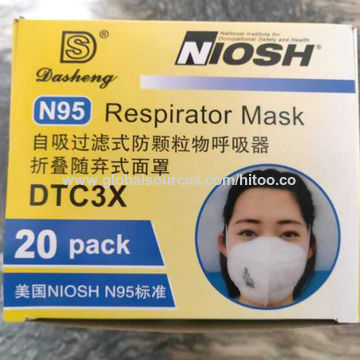China Foldable N95 Respirator Mask NIOSH Certified Face mask CDC ...