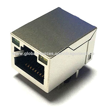 China RJ45 Connectors, 1000Bit 1 Port Integrated/LED Green/Yellow ...