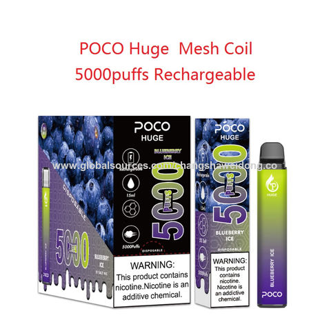 China Original 5000puffs POCO Huge mesh coil 950mAh bottom USB charging ...