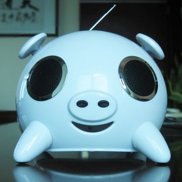 Hifi mini speaker;Cute pig shape,Panda Shape Touch control,FM radio,LCD ...