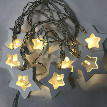 China Christmas Decor Wooden Star String Light Decoration Wall Light on ...