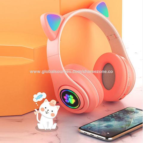 China 3D stereo surround sound wireless headphone LED foldable rainbow ...
