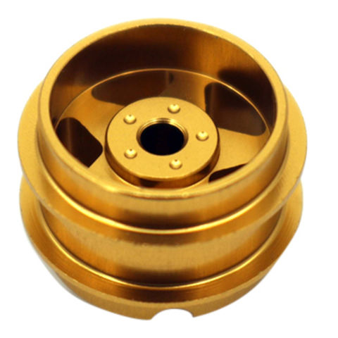 China Aluminum Toy racing wheel hub with golden anodizing, CNC ...