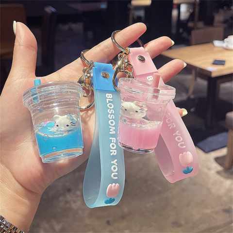 China Wholesale Custom Acrylic Cute Small Boba Milk Tea Keychain Boba ...