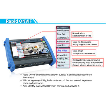 New, 7-inch TVI CVI AHD SDI IP, analog CCTV camera tester with POE ...