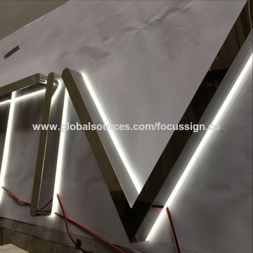 China Elegant halo light sign letter mirror finish halo lighting led ...
