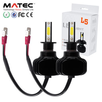 China All in one led headlight L5 6000k h11 h4 h7 hb3 h4b 6000lm fog ...