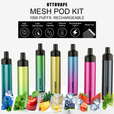China New Nesign Mesh coil MESH POD KIT 1000puffs 5% Salt Nicotine ...