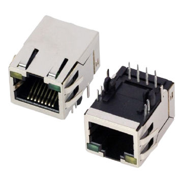 Ethernet RJ45 Connectors, 10/100/100Mbps with EMI Finger and LED ...
