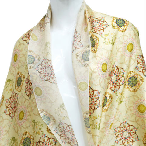 China Digital printing high glossy 100% silk Crepe De China fabric for ...