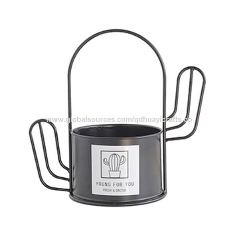 China Garden buckets,garden pots,color wire material with cactus design ...