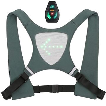 China USB Rechargeable Reflective Vest Backpack with LED Turn Signal ...