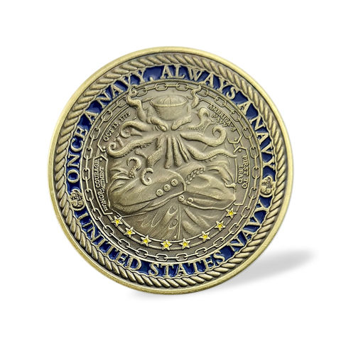 China U.S. Navy Big Octopus Challenge Coin For Decoration and Gift on ...