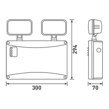 IP65/ISO 7010/LED Emergency Lights, Twin-spot Bulkhead with Output ...