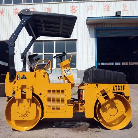 China LUTONG 3 TON mini double drum vibratory roller LTC3F on Global ...