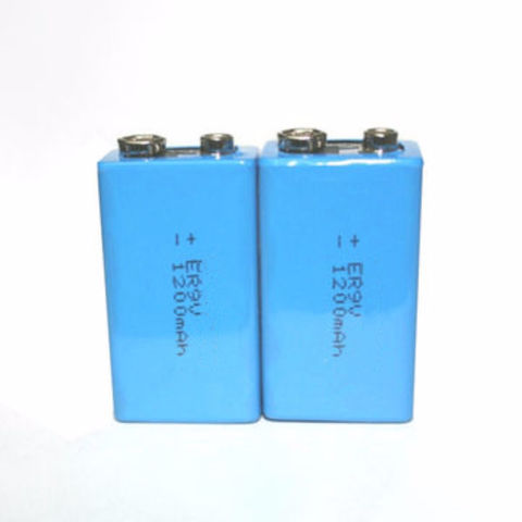 China ER9V Lithium Primary Battery Pack LiSOCL2 9V 1200mAh on Global ...