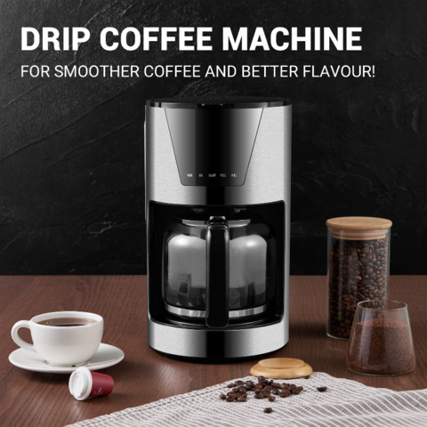 China Programmable Drip Coffee Machine with Reusable Filter Glass ...
