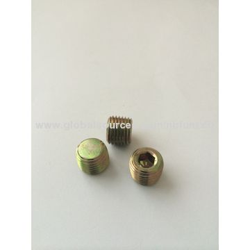 DIN 906 hex socket tapered pipe plug screws, colored-zinc plated ...