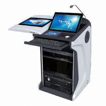 Multimedia Podium Series with LCD Tablet Monitor on Top, A/V System and ...