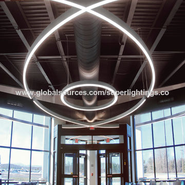 China Ring office chandelier suspended round lighting led circular ...