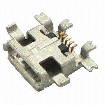 Micro USB Connector, AB Type, PCB Mount, SMT, Board Cut Type, Metal ...