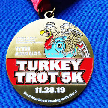 China TURKEY TROT 5K running medal for 11H annual Paul Markhoff Racing ...
