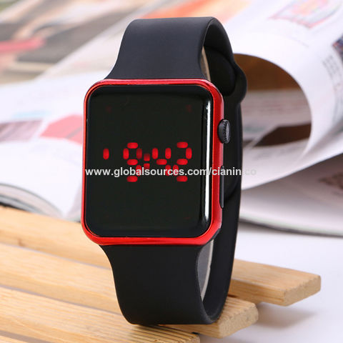 China LED watch with calendar and backlight made of plastic on Global ...