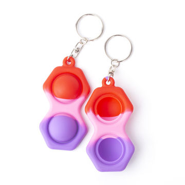 China Pop it keychain amazon silicone stress push pop it bubble simple ...