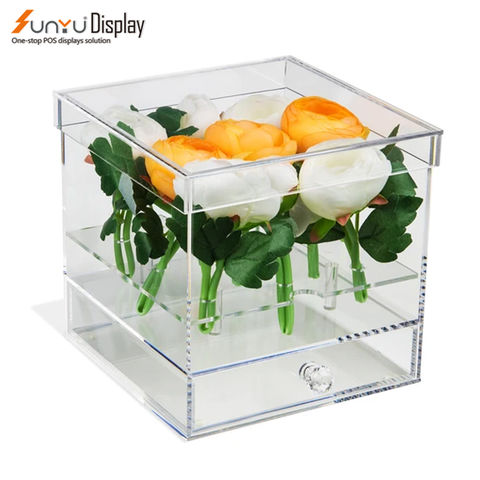 China Professional 9 holes square transparent acrylic flower box With ...