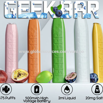 China Geek Bar 600 puffs flat design Prefilled disposable vape ...