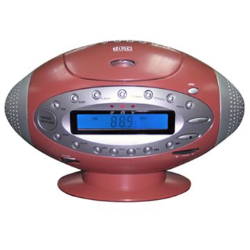 American Football Shape AM/FM Clock Radio with Blue LCD Display ...