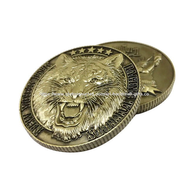 China Challenge Coin Engraved In 3D Tiger ,Anti Brass Finishing Custom ...