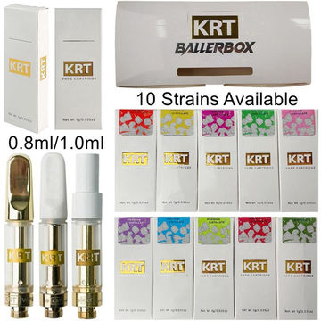 China KRT Vape Cartridge 0.8ml Tank Round Tip Ceramic Coil Atomizers ...