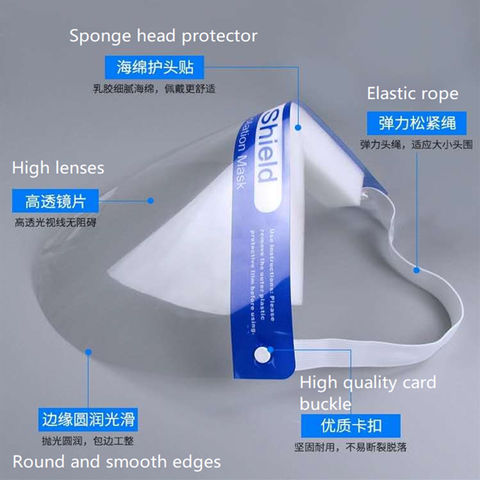 China Factory hot selling CE EN166 anti-fog windproof plastic face ...