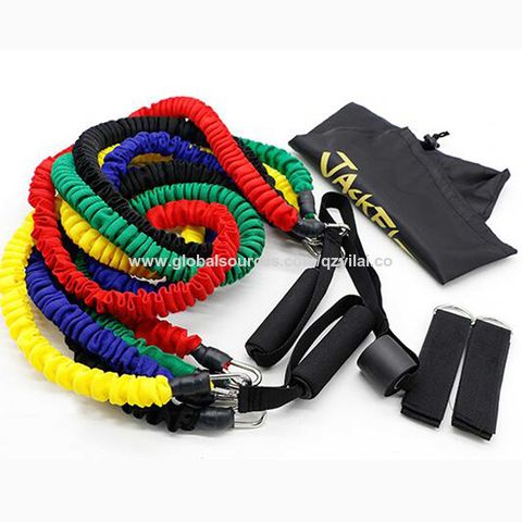 China 11 pcs TPE Resistance Bands with Fabric Covered Fitness Workout ...