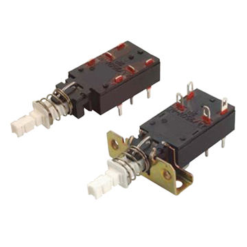 Pushbutton Switch, Momentary/Latching, DPDT, 7A125VAC/4A250VAC, PC ...