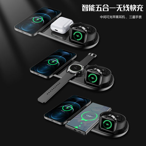 China 5 in 1 Wireless Charger Stand Fast Charging Cell Phone Holder ...