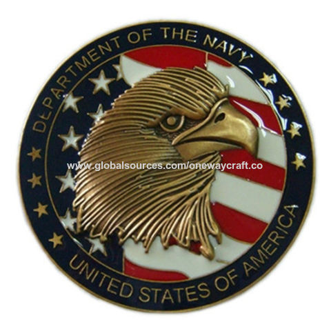 ChinaMemorial challenge coin with 3D eagle covered with epoxy on Global ...