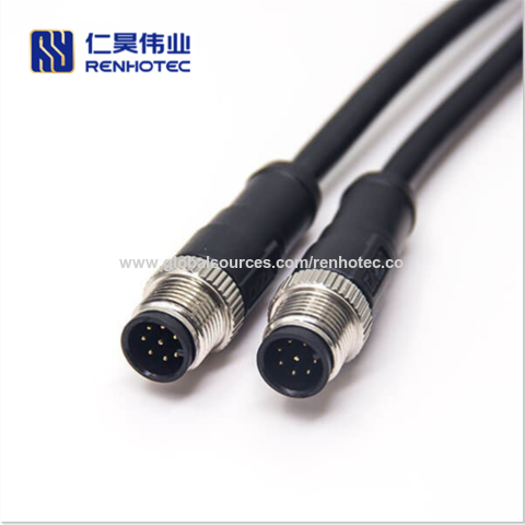 China M12 Cable Assemblies 8 Pin Male Straight Double Ended Molded ...