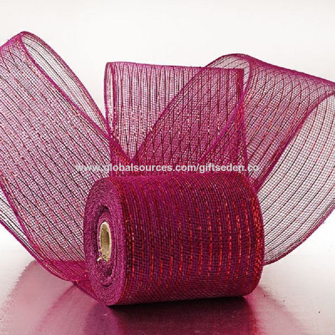 China Fashion Metallic Thread 6'' Deco Mesh Ribbons for Christmas ...