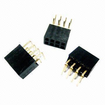 2.54 x 2.54mm Female Headers, Two Rows 04 to 80 Contacts, Right Angle ...