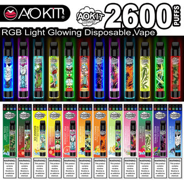 China Hotsell AOKIT lux 2600 puffs disposable vape with colorful RGB ...