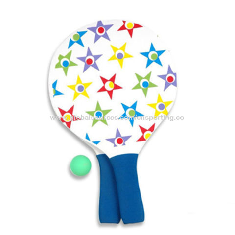 China 38 x 24 x 0.6cm Beach Paddle Ball Set with Wooden Bat, Silk ...