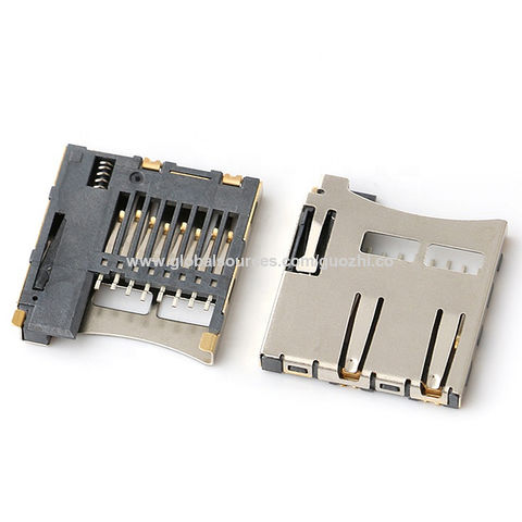 China TF push Card Connector 8 pin memory Card Connector 1.85H TF push ...