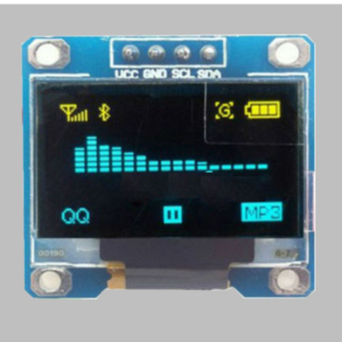 China 0.96" oled display 128x64 oled module white and blue color on ...