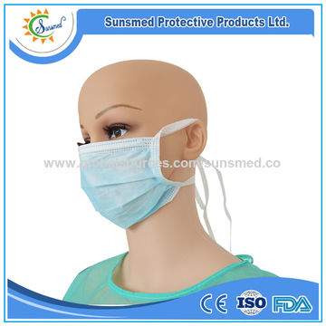 ChinaDisposable cheap 3 ply civil face mask with Ties for adult on ...