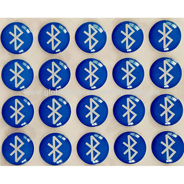 China Bluetooth Logo Printed 3D Epoxy Resin Stickers, Dome Stickers on ...