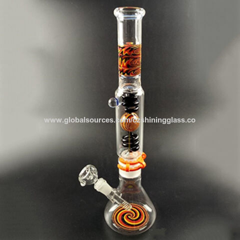 China 2018 new glass beaker bongs with colorful decoration on Global ...