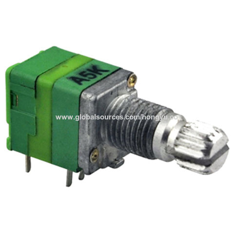 China 9mm 2-gang linear 10K ohm slotted shaft rotary potentiometer with ...