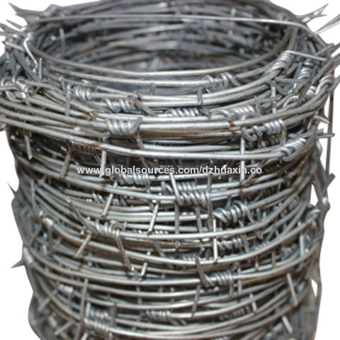 China Single strand barbed wire with 5-inch barb spacing, used for ...